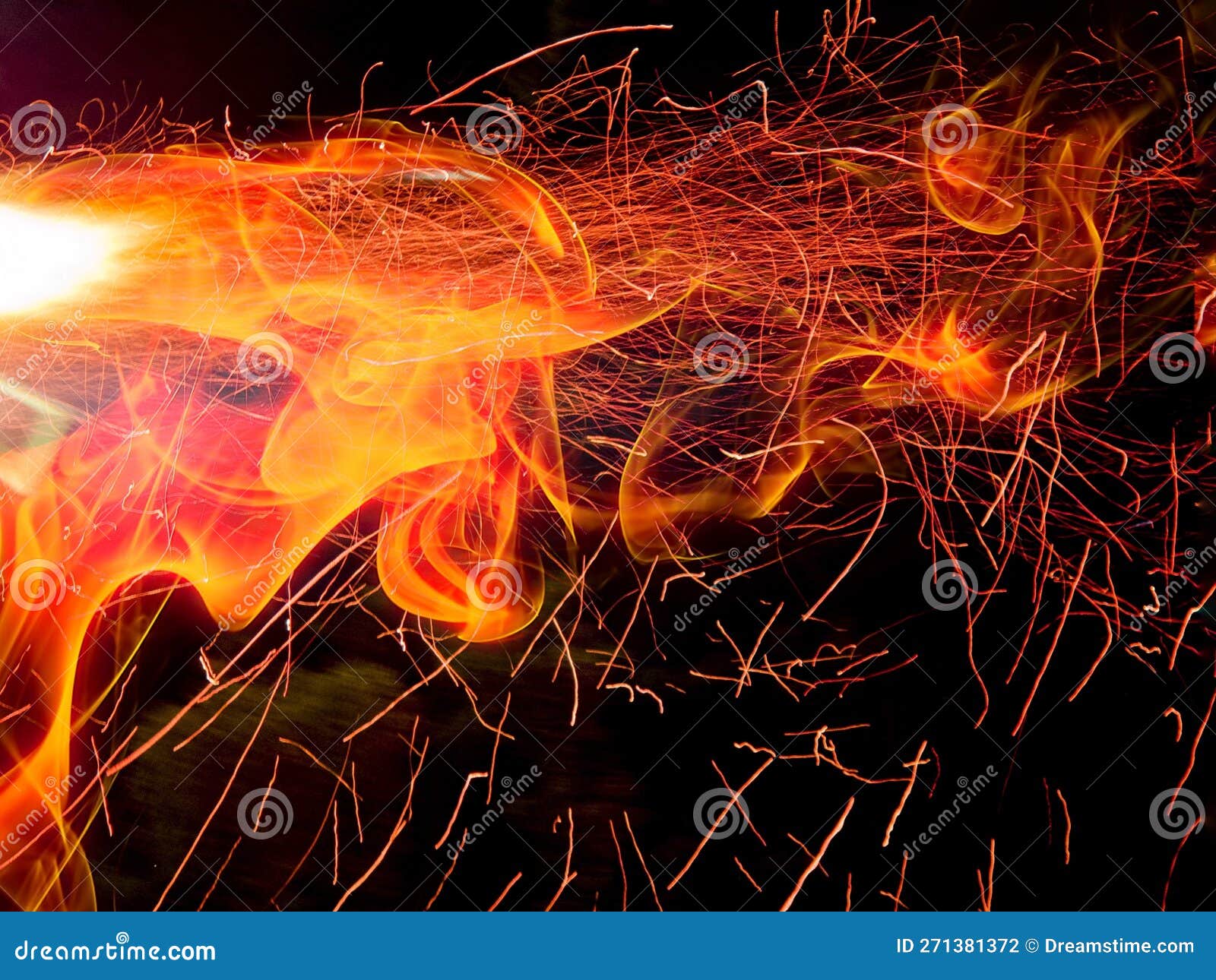 Exploding Abstract Fire Flame and Black Background Stock Photo - Image ...