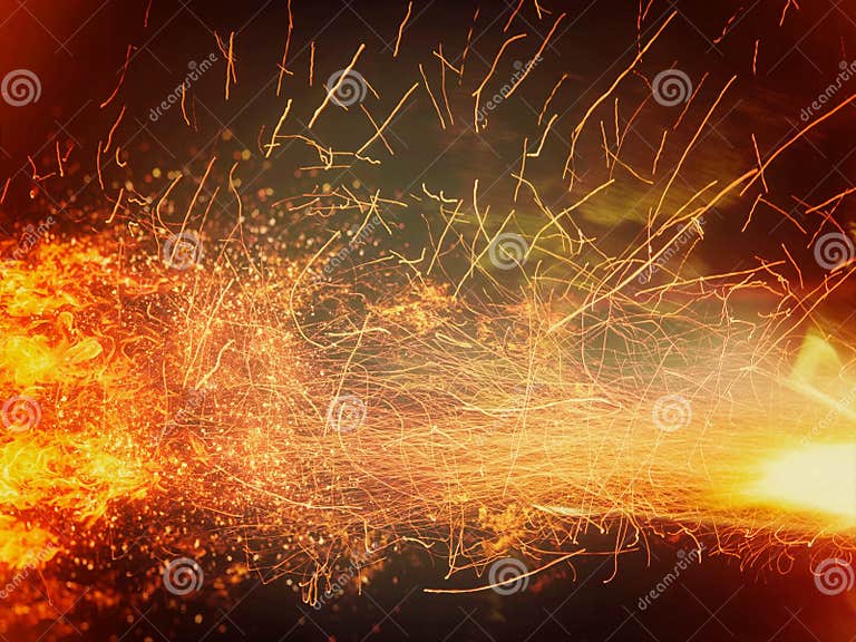 Exploding Abstract Fire Flame and Black Background Stock Image - Image ...