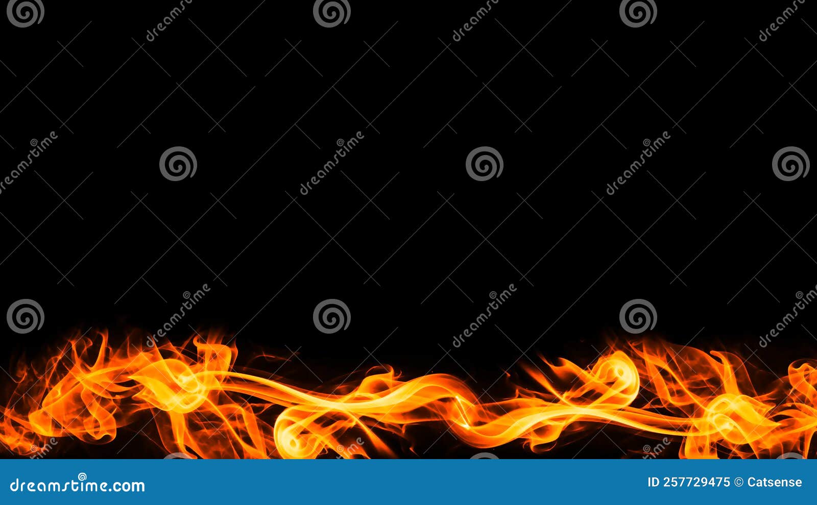 Fire Flame on Black Background Stock Illustration - Illustration of ...