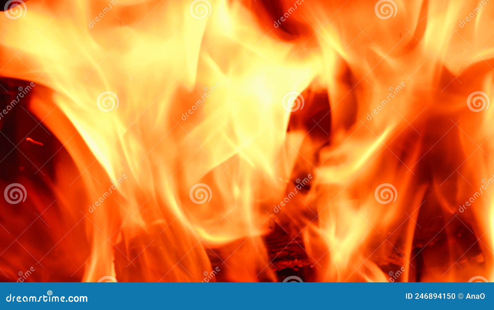 Abstract Fire Flame in Fireplace, Texture for Background. Beautiful ...