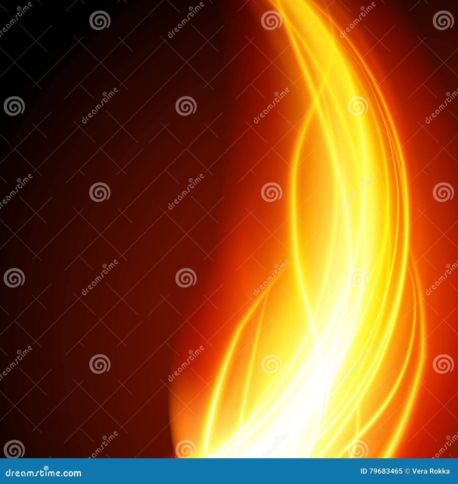 Abstract Fire Flame Light on Black Background Illustration. Stock ...