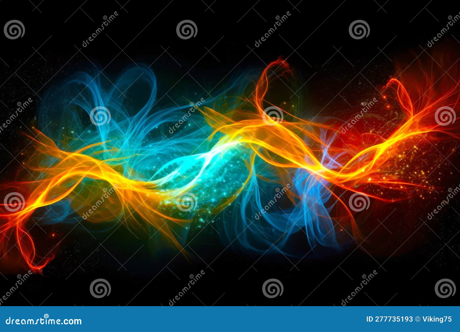 Abstract Fire Flame Wave on Black Background with Space for Your Text ...