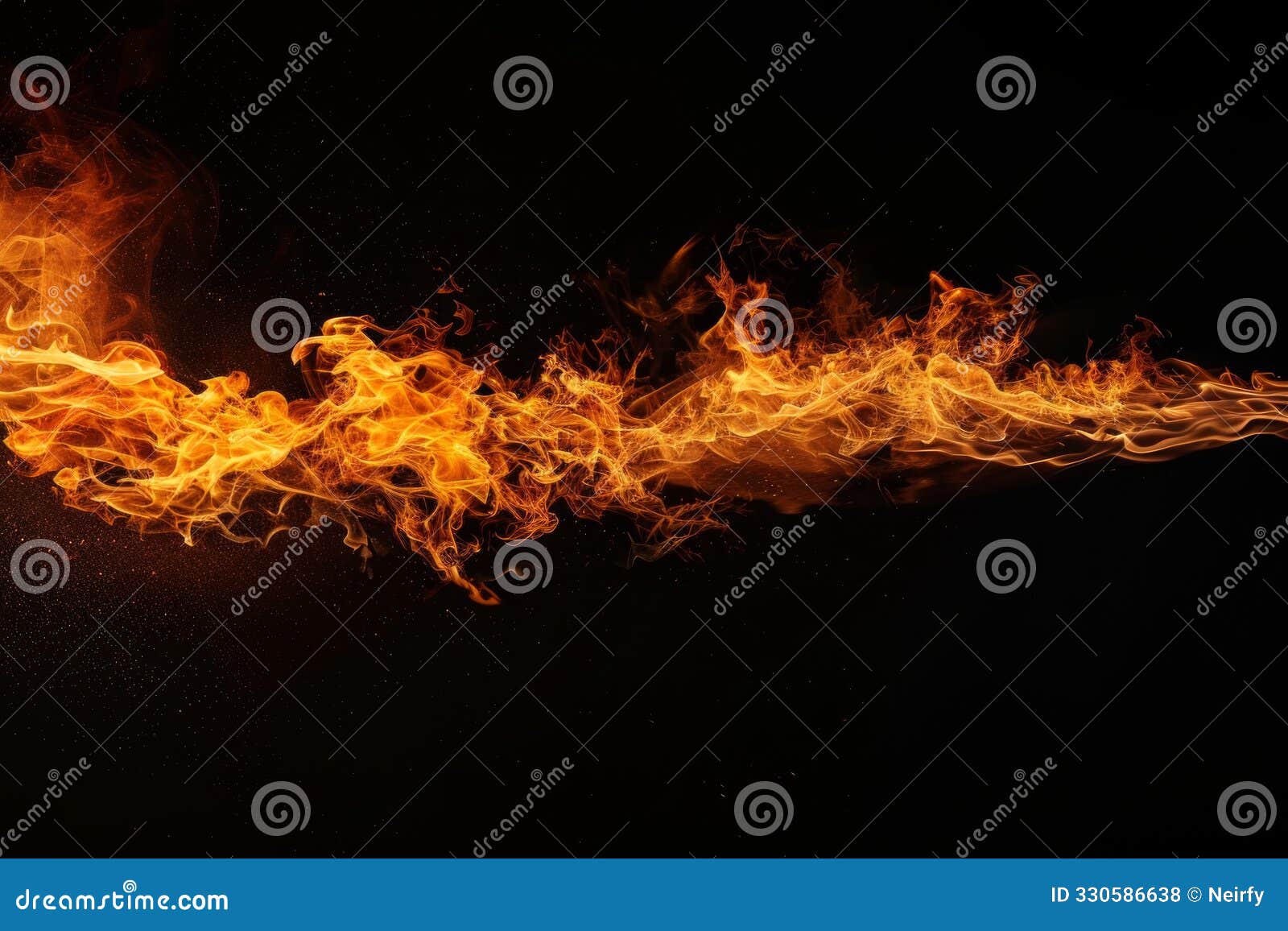 Abstract Fire Flames Reflection on Water Surface Creating an Artistic ...