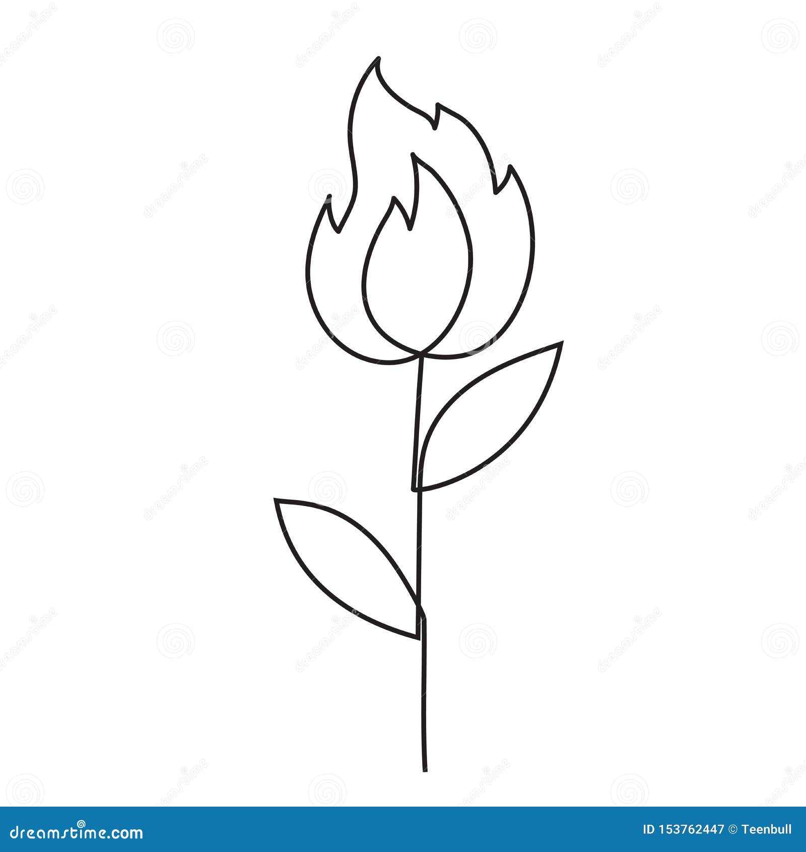 Abstract Fire Flower One Line Doodle. Vector Continuous Line Drawing ... Abstract Fire Flower One Line Doodle. Vector Continuous Line Drawing ...