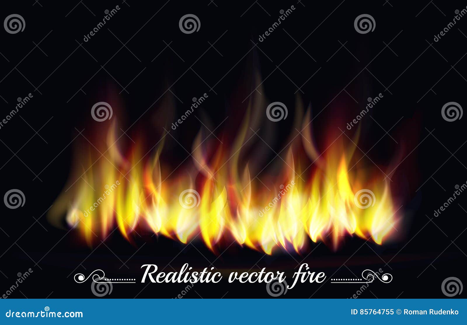 Abstract Fire on Horizontal Position Stock Vector - Illustration of ...