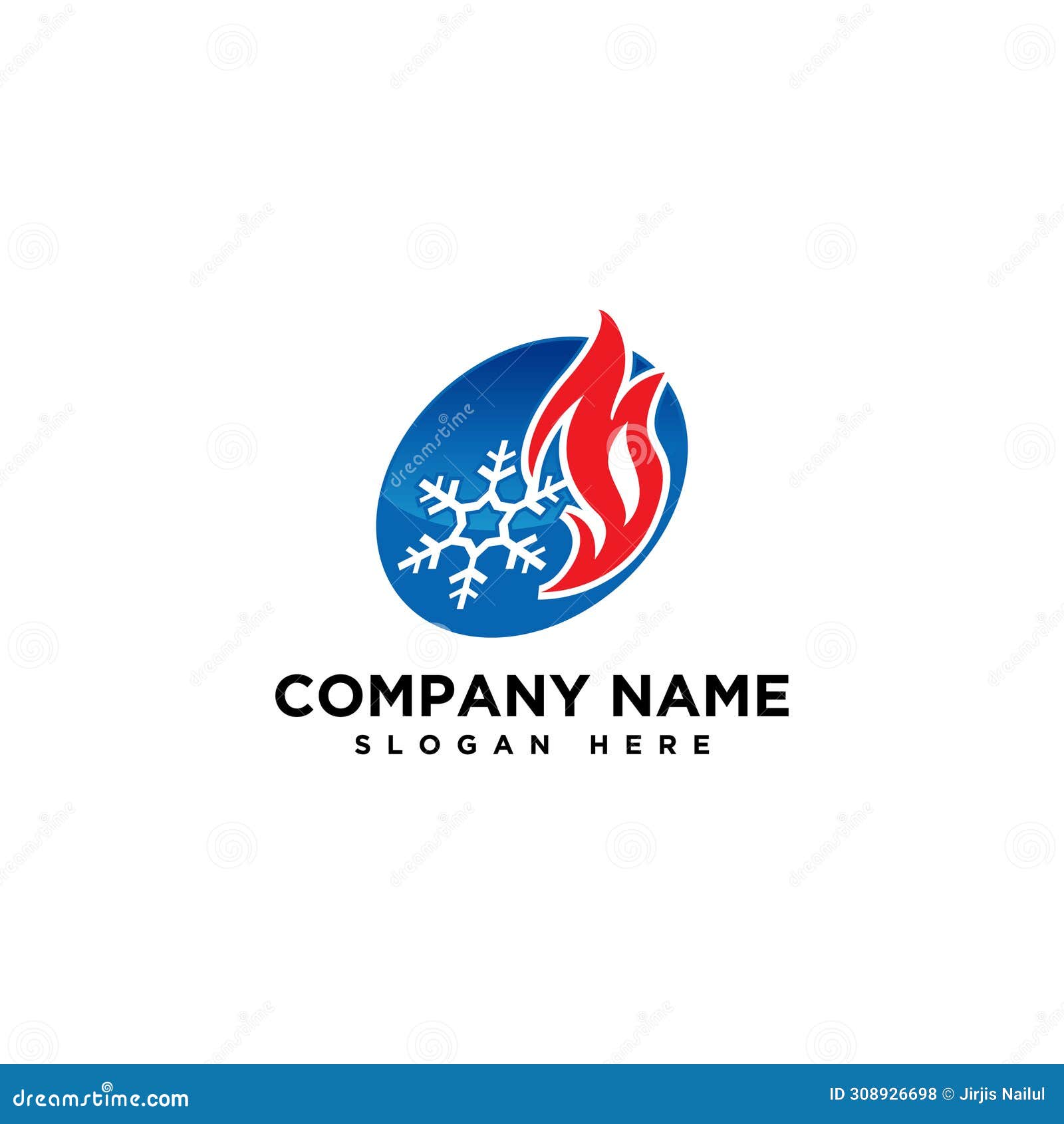 Abstract Fire Ice Icon Logo Design Concept Flat Style Stock Vector ...