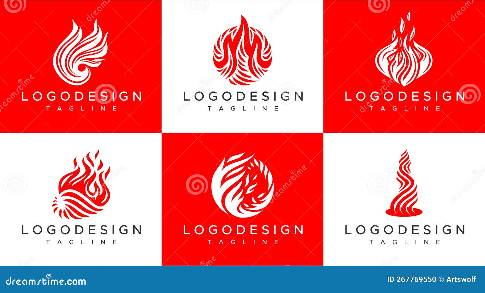 Abstract Fire Logo Design Template. Fire Logo Design Collection. Stock ...