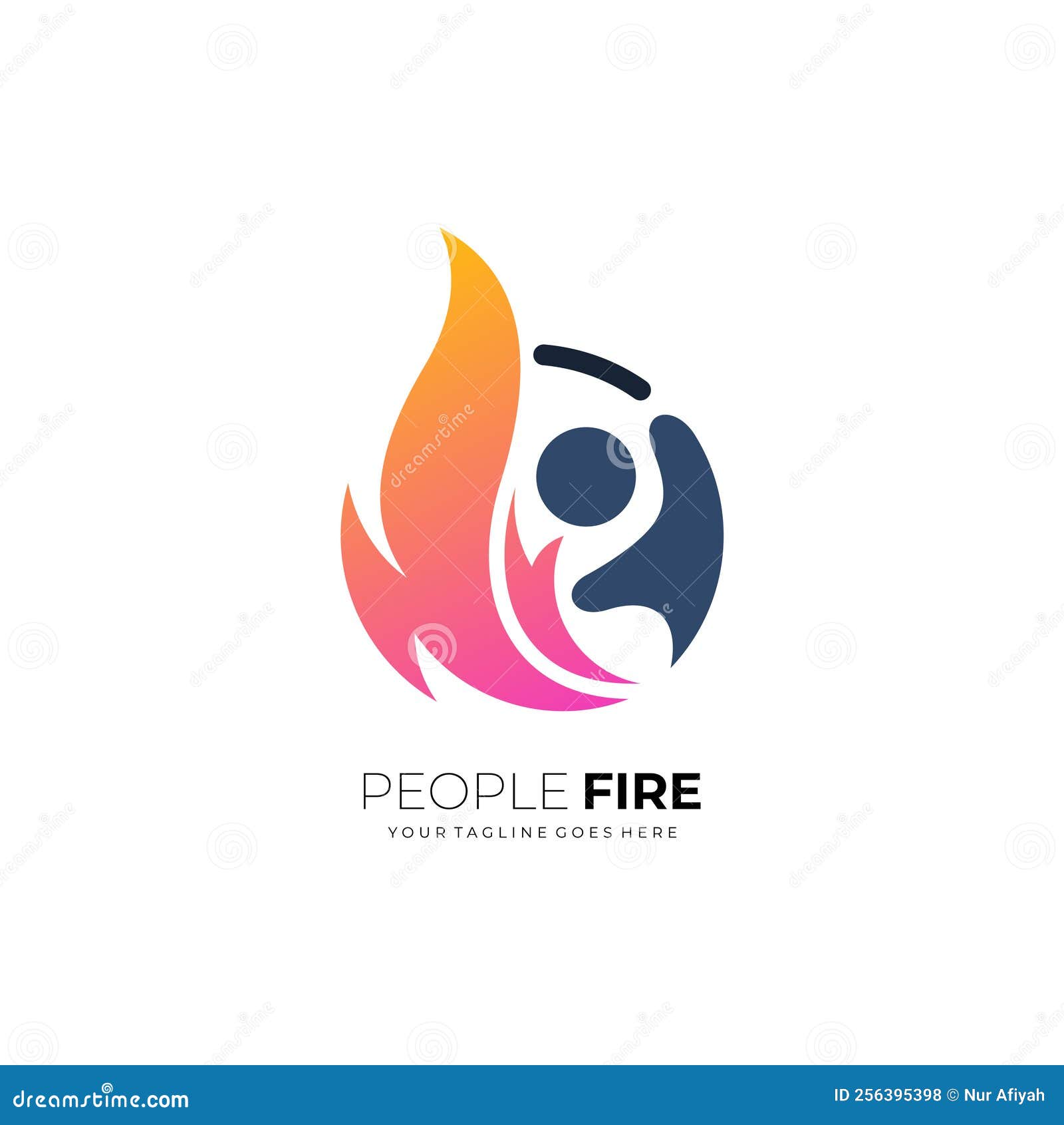 Abstract Fire Logo and People Design, Hot Icon Stock Vector ...