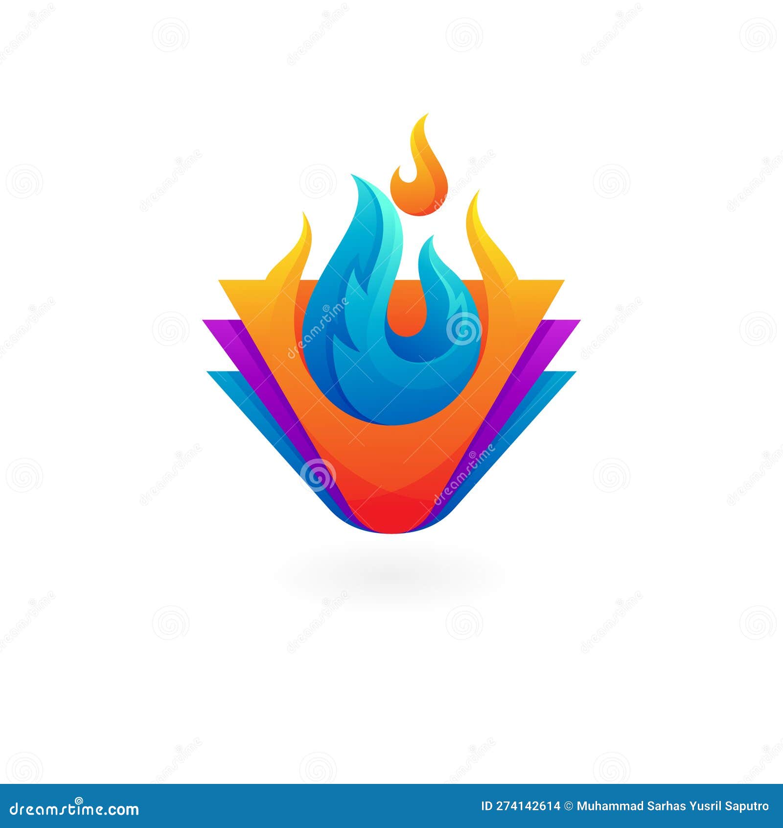 Abstract Fire Logo Template, Colorful Design Vector Stock Vector ...