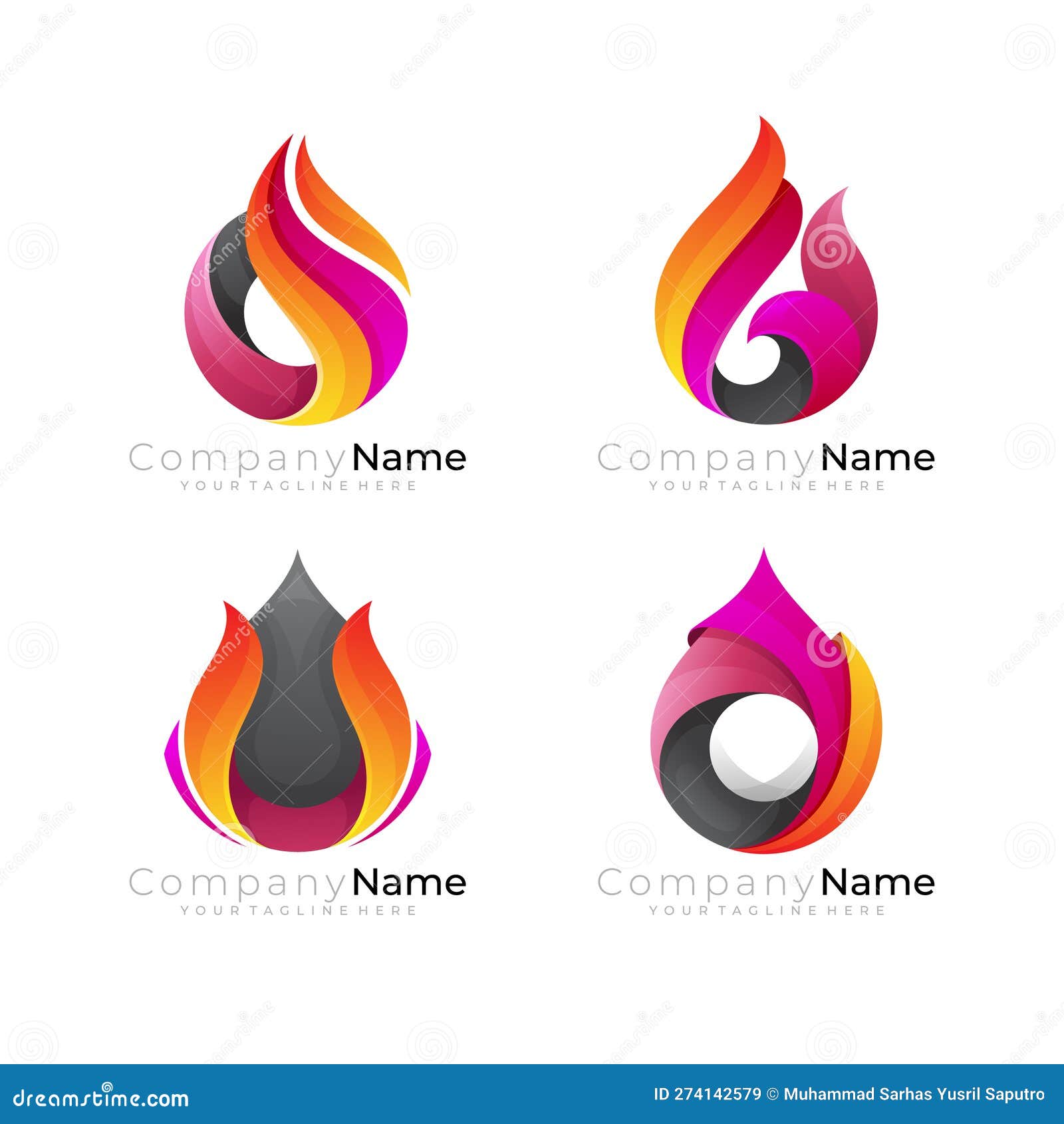 Abstract Fire Logo Template, Flame Logo Design Illustration Stock ...