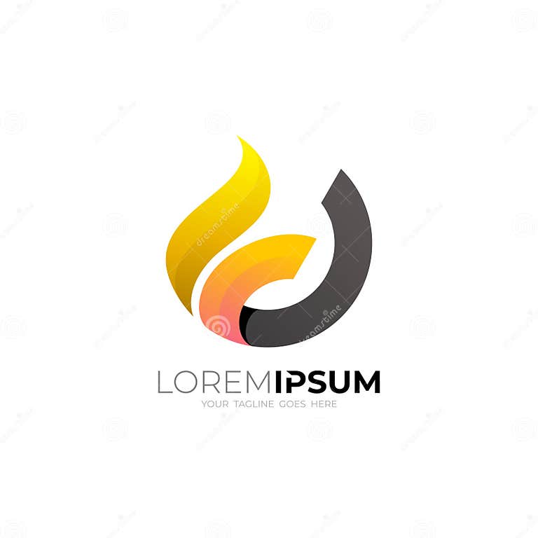 Abstract Fire Logo Template, Simple Design, Burning Fire Stock Vector ...
