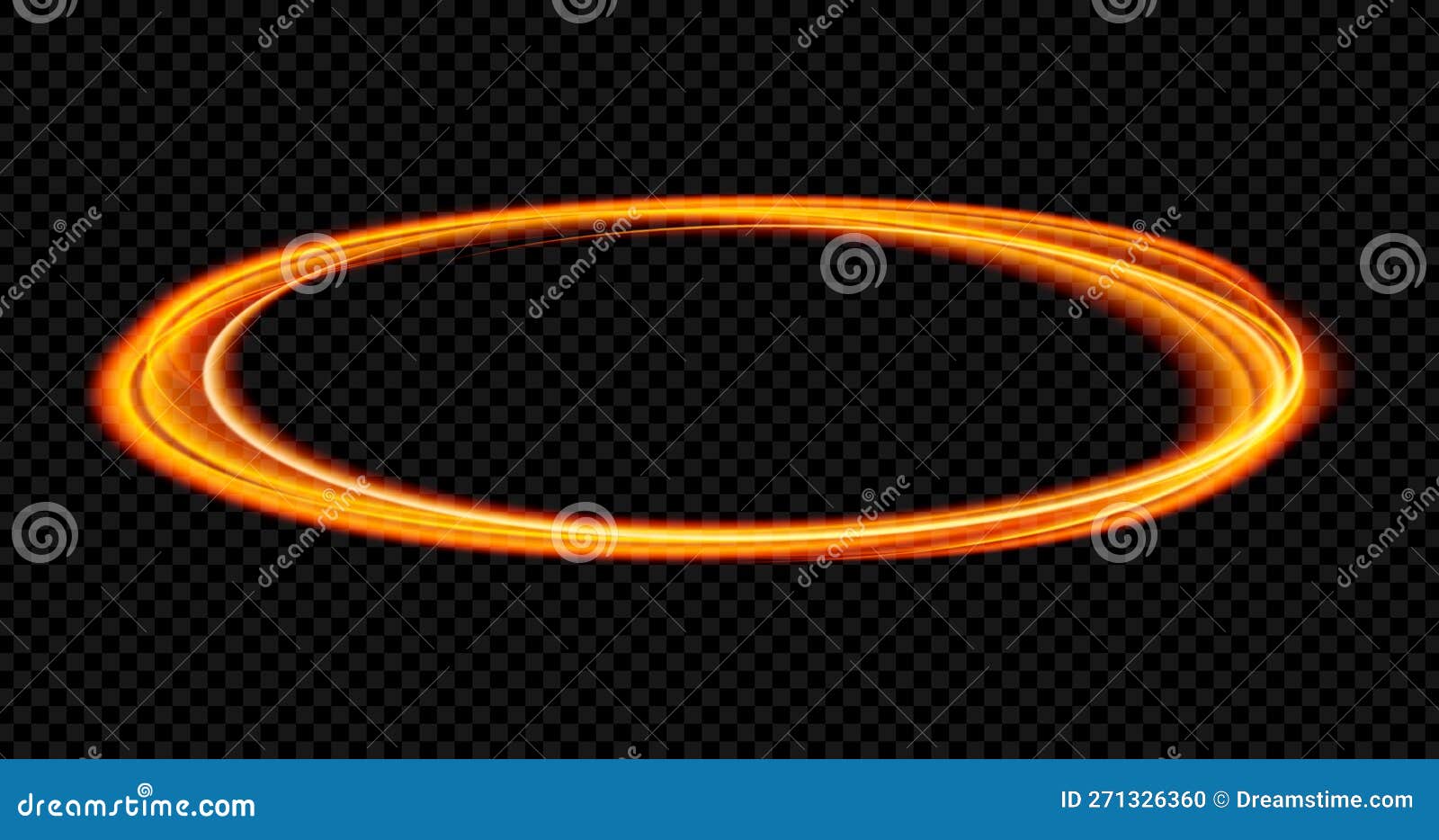 Abstract Fire Ring on a Dark Transparent Background. Vector Light ...