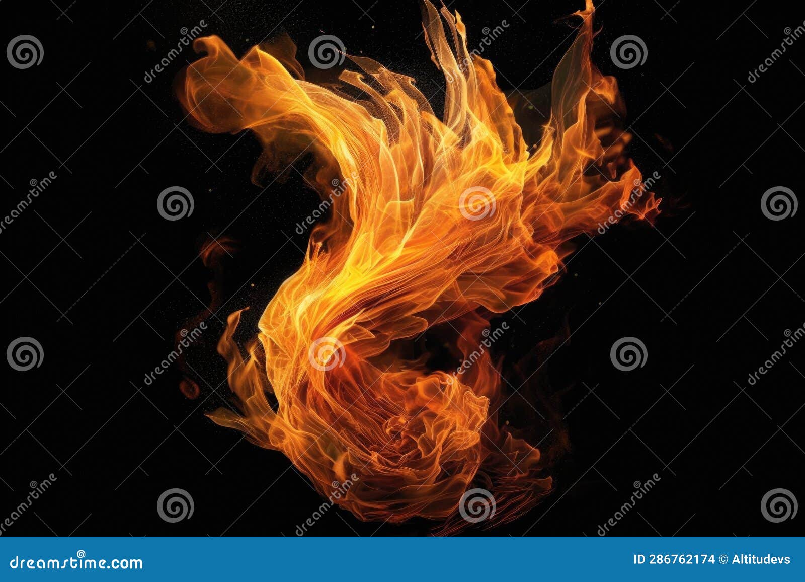 Abstract Fire Shapes Created by Fire-breathing Techniques Stock Photo ...