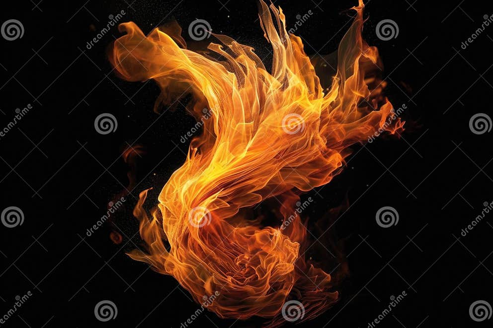 Abstract Fire Shapes Created by Fire-breathing Techniques Stock Photo ...