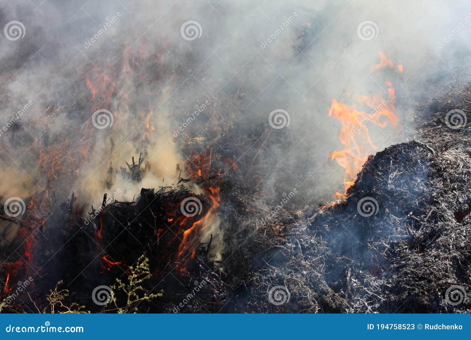 Abstract Fire Smoke Dramatic Background. Waste Recycling Stock Image ...