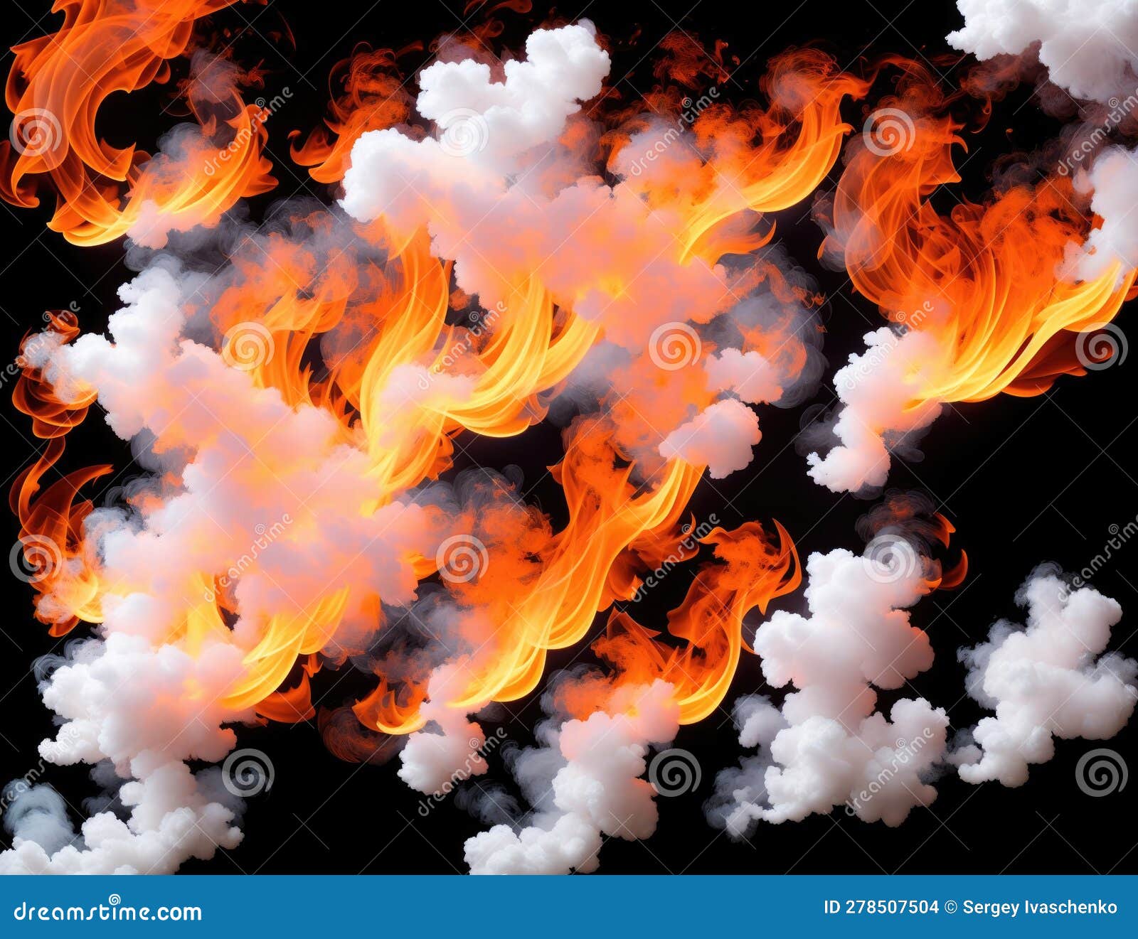 Abstract Fire with Smoke, Illustration. Stock Illustration ...