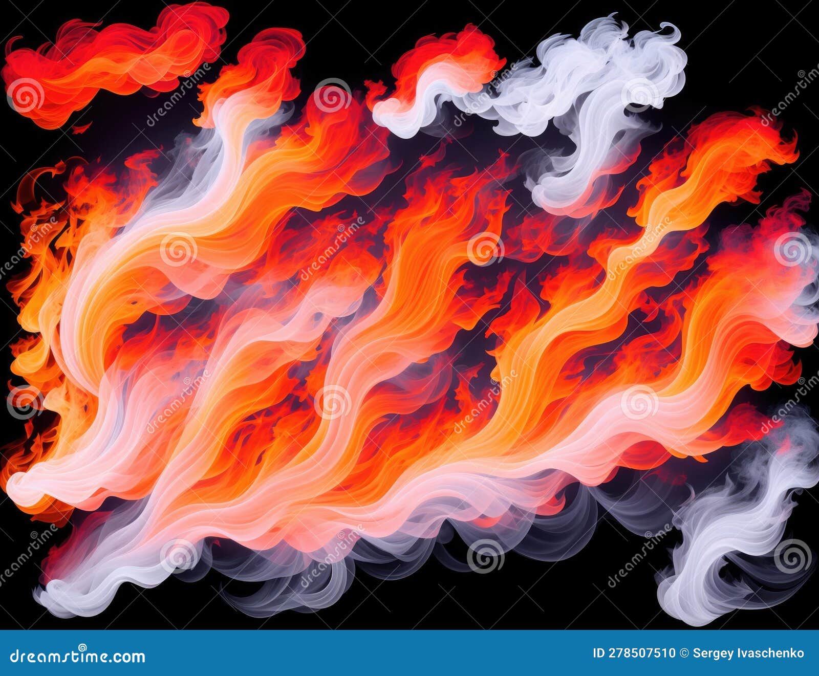 Abstract Fire with Smoke, Illustration. Stock Illustration ...