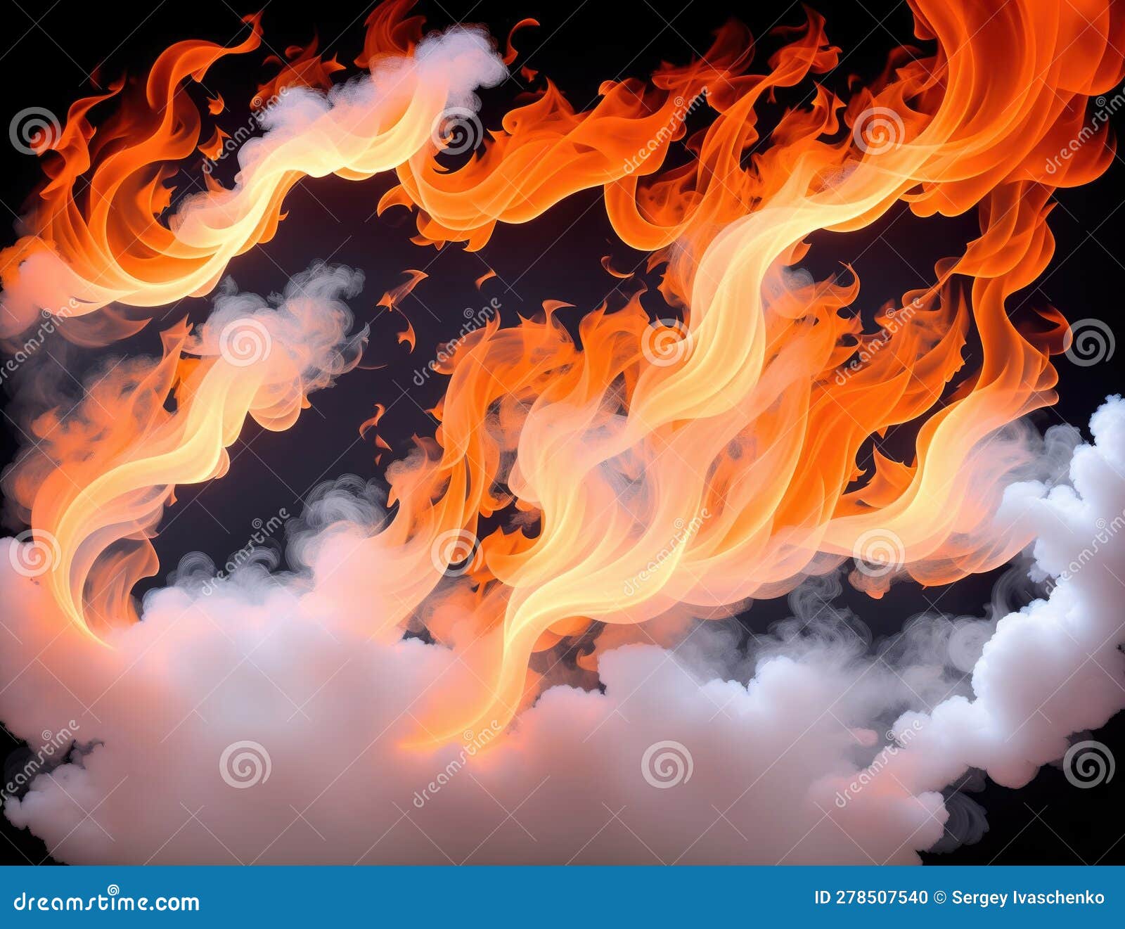 Abstract Fire with Smoke, Illustration. Stock Illustration ...