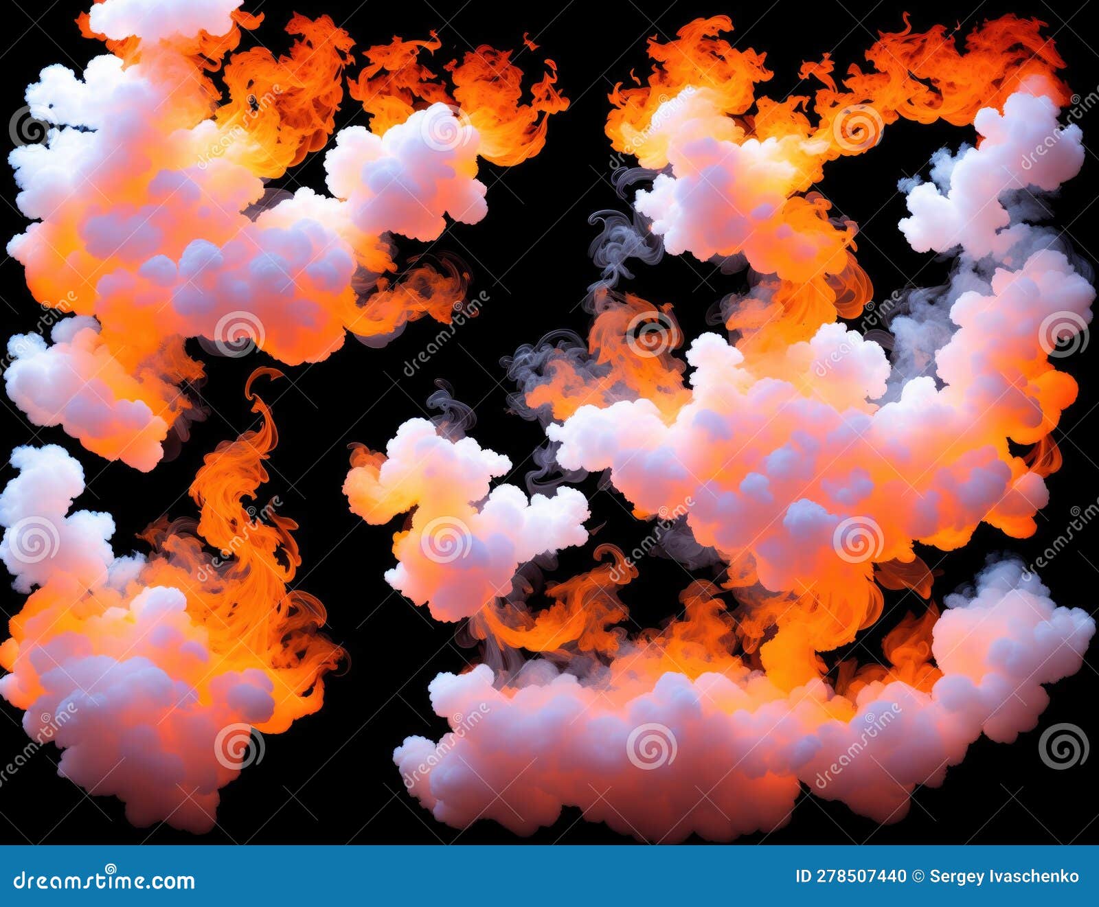 Abstract Fire with Smoke, Illustration. Stock Illustration ...