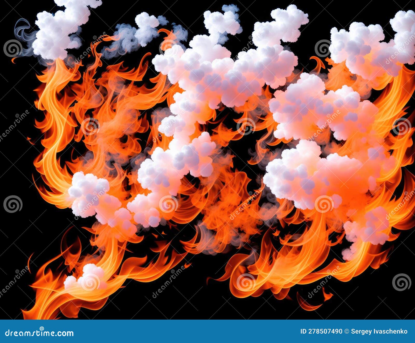 Abstract Fire with Smoke, Illustration. Stock Illustration ...