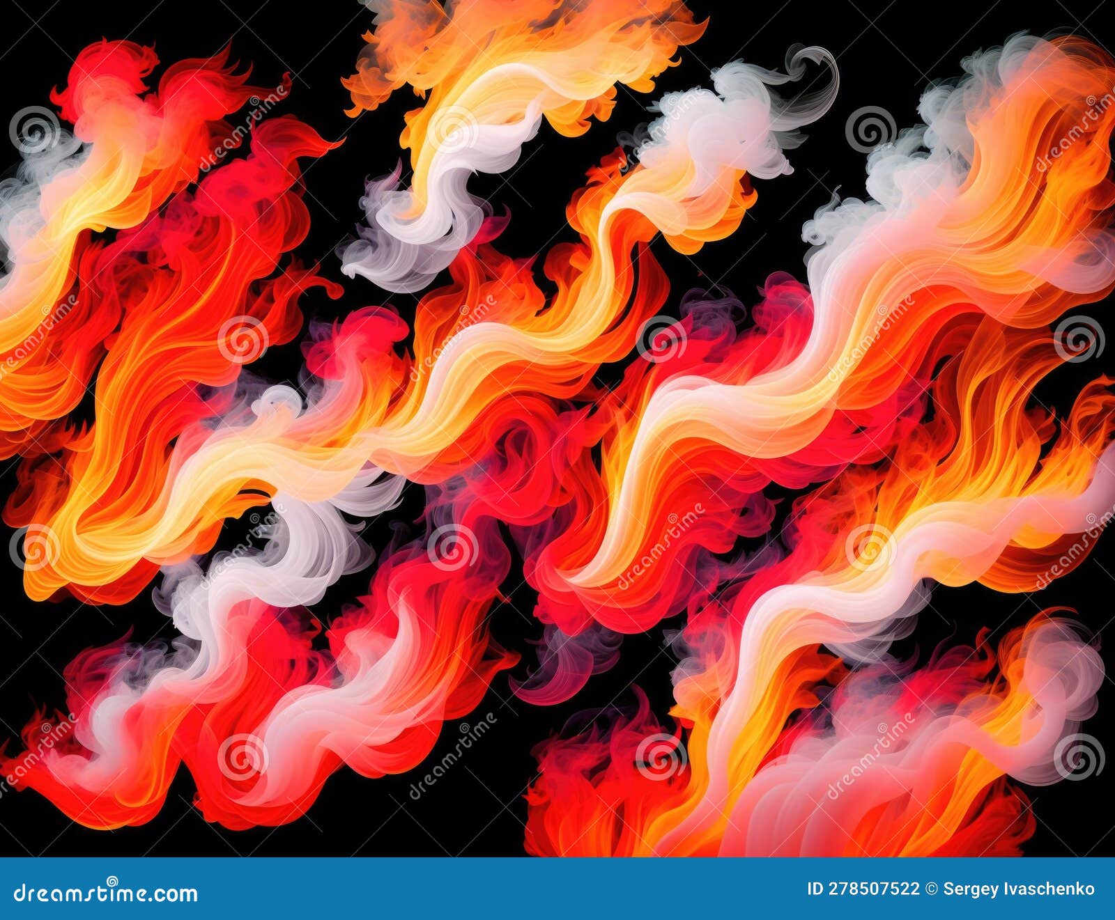 Abstract Fire with Smoke, Illustration. Stock Illustration ...