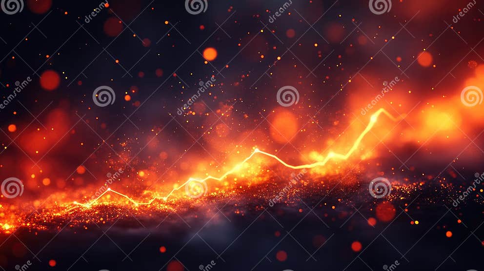 Abstract Fire and Spark Explosion with Glowing Orange and Yellow ...