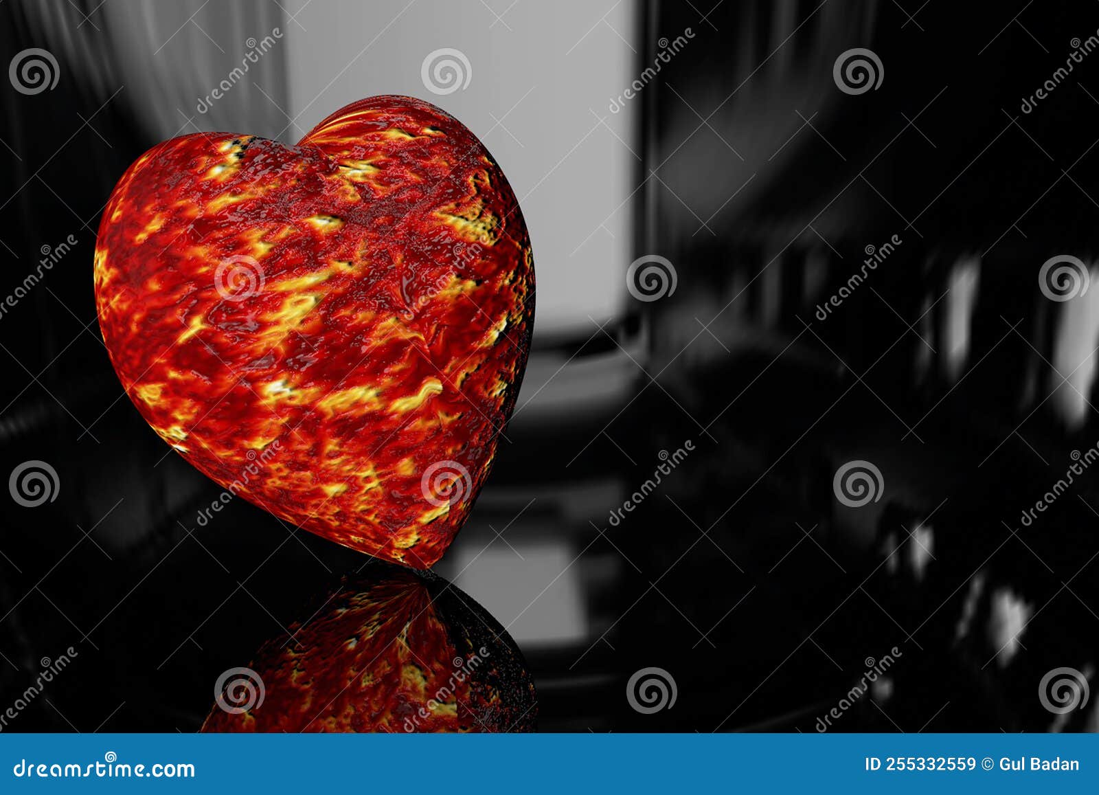 Abstract Fire Texture Shiny Heart Marble 3d Render Shiny Glossy Stock ...