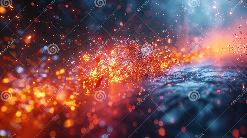 Abstract Fire and Water Collision Stock Illustration - Illustration of ...