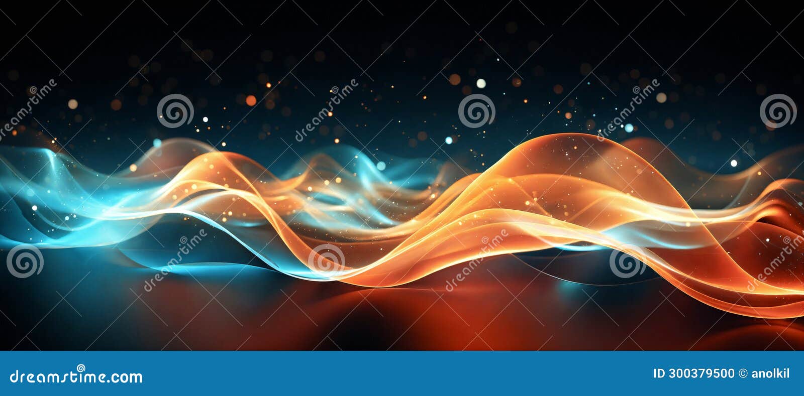 Abstract Fire Wave Background. Futuristic Technology Style. AI ...