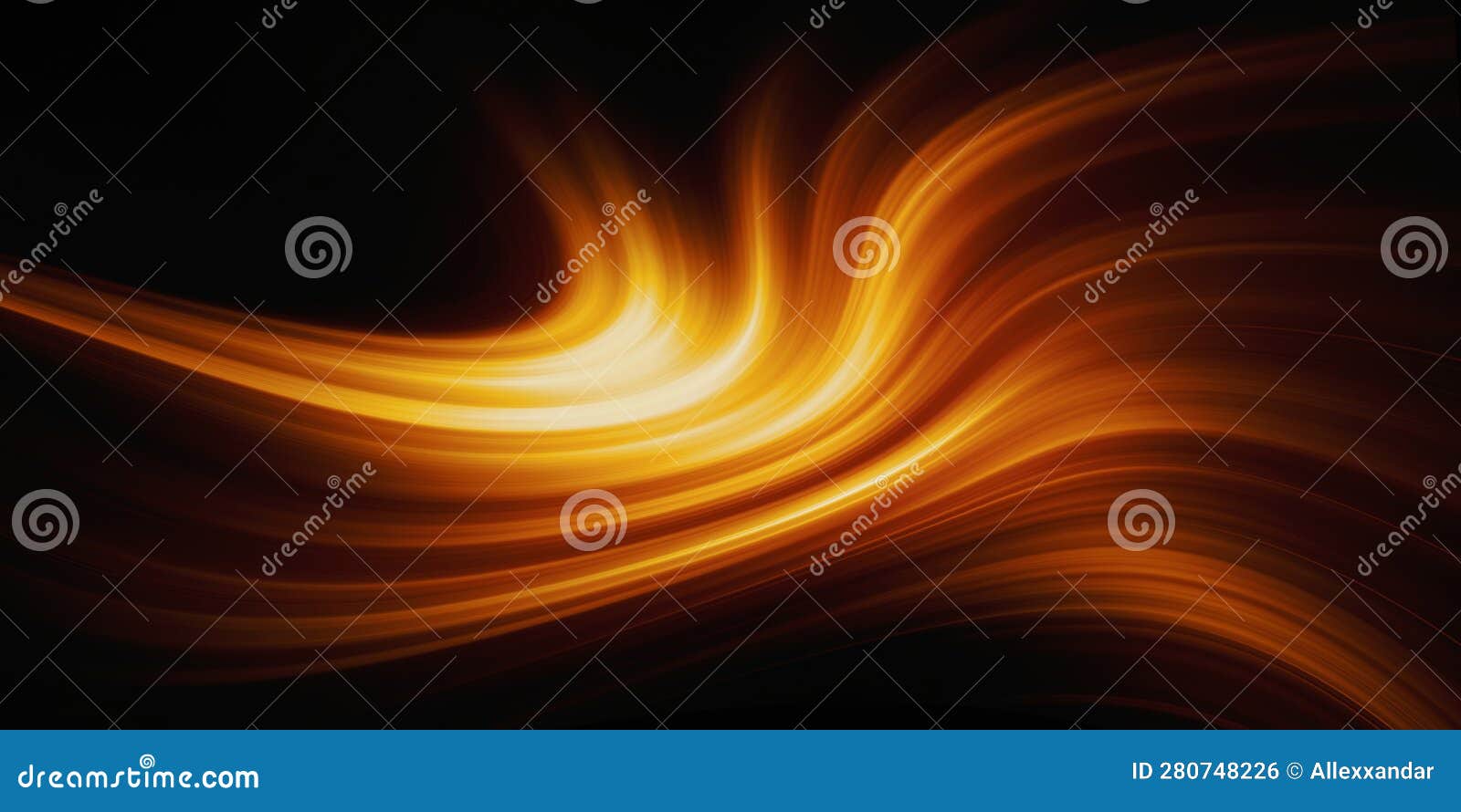 Abstract Fire Wave Lines on Black Background, Soft Fire Wave Stock ...