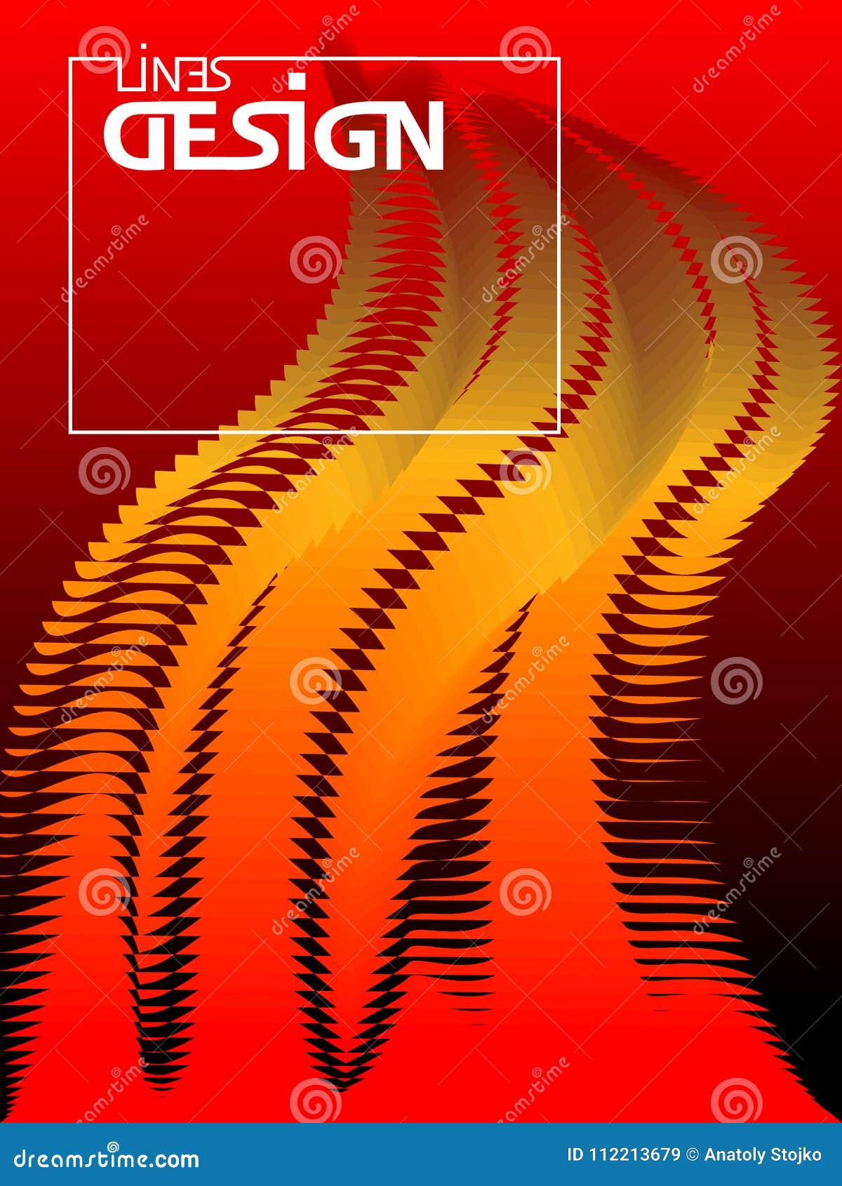 Abstract Fire Wavy Background. Dynamic Curves Form Effect. Design ...