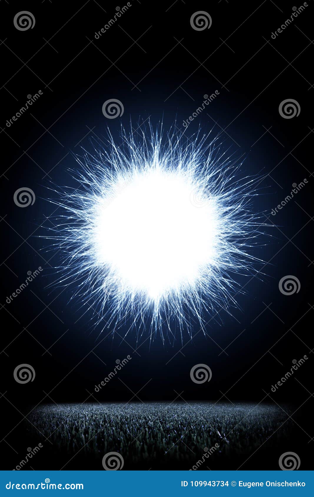 Abstract Fireball Flash Background in Dark Stock Illustration ...