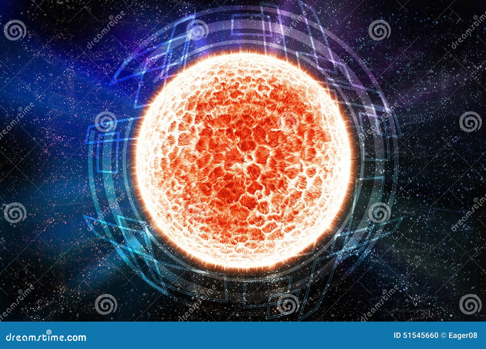 Abstract fireball planet stock illustration. Illustration of science ...