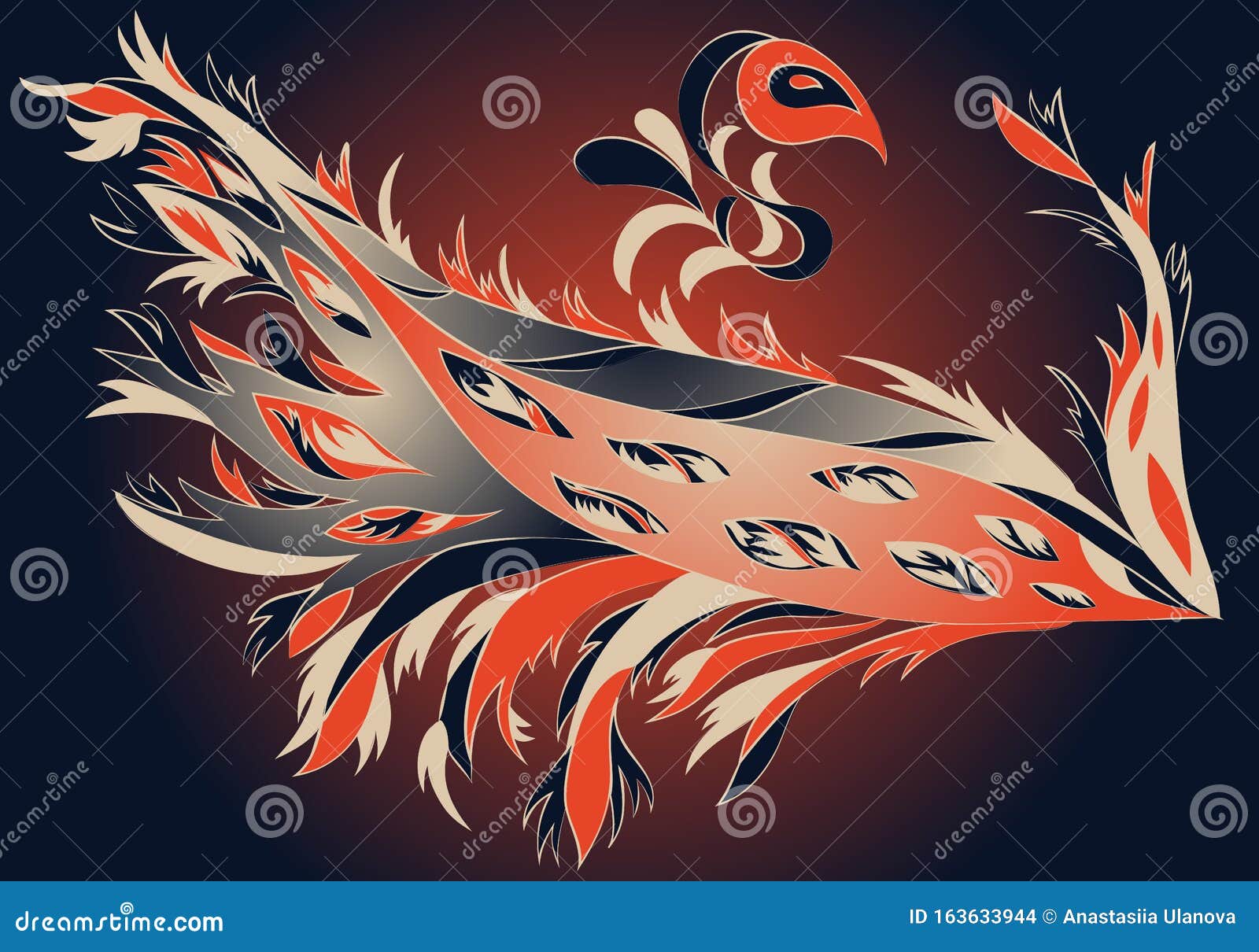 Abstraction of firebird stock vector. Illustration of decoration ...