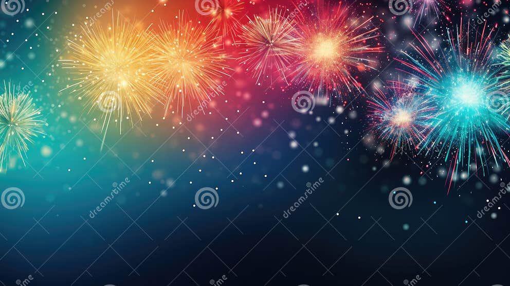 An Abstract Firework Background Offering Free Space for Text, Ai ...