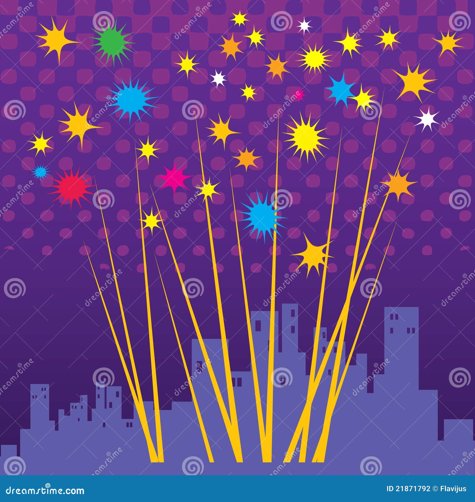 Abstract fireworks stock vector. Illustration of retro - 21871792