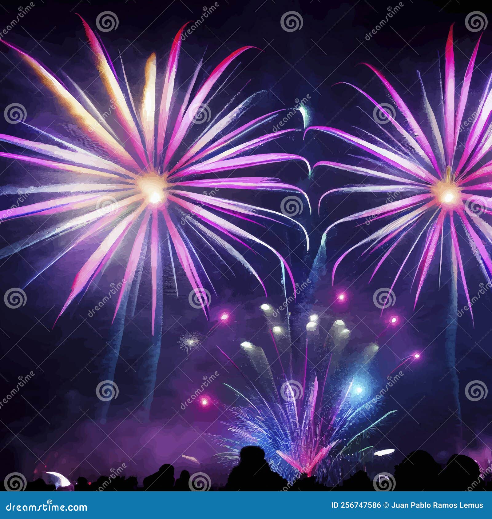 Abstract Fireworks Background. Fireworks Light Up in the Sky, Concept ...