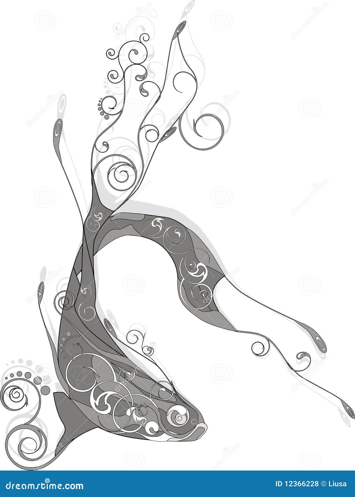 Abstract fish stock vector. Illustration of pencil, element - 12366228