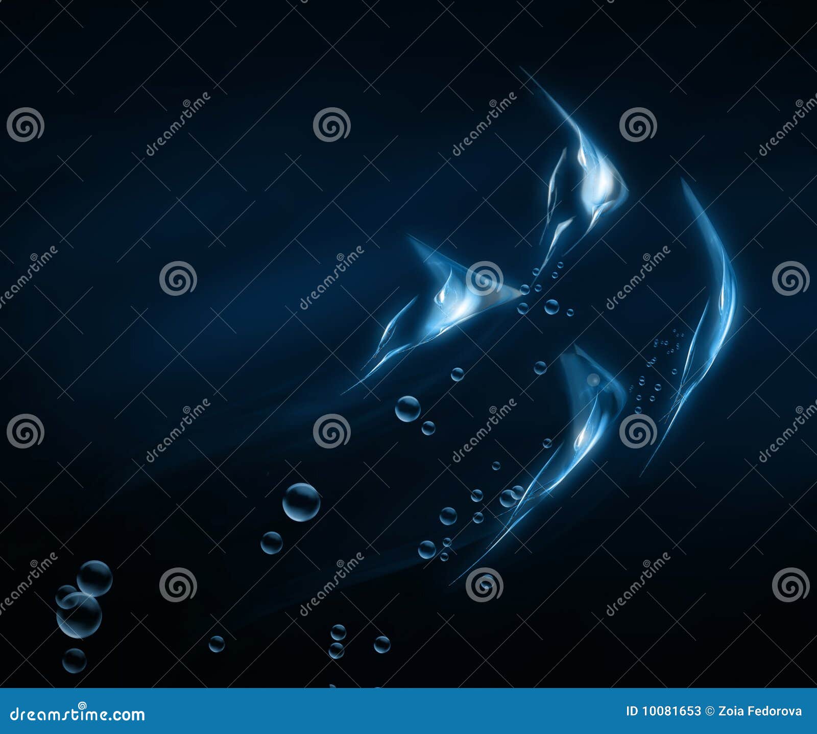 Abstract Fish Eye Logo. Blue Line Infinity Double Fish Symbol With ...