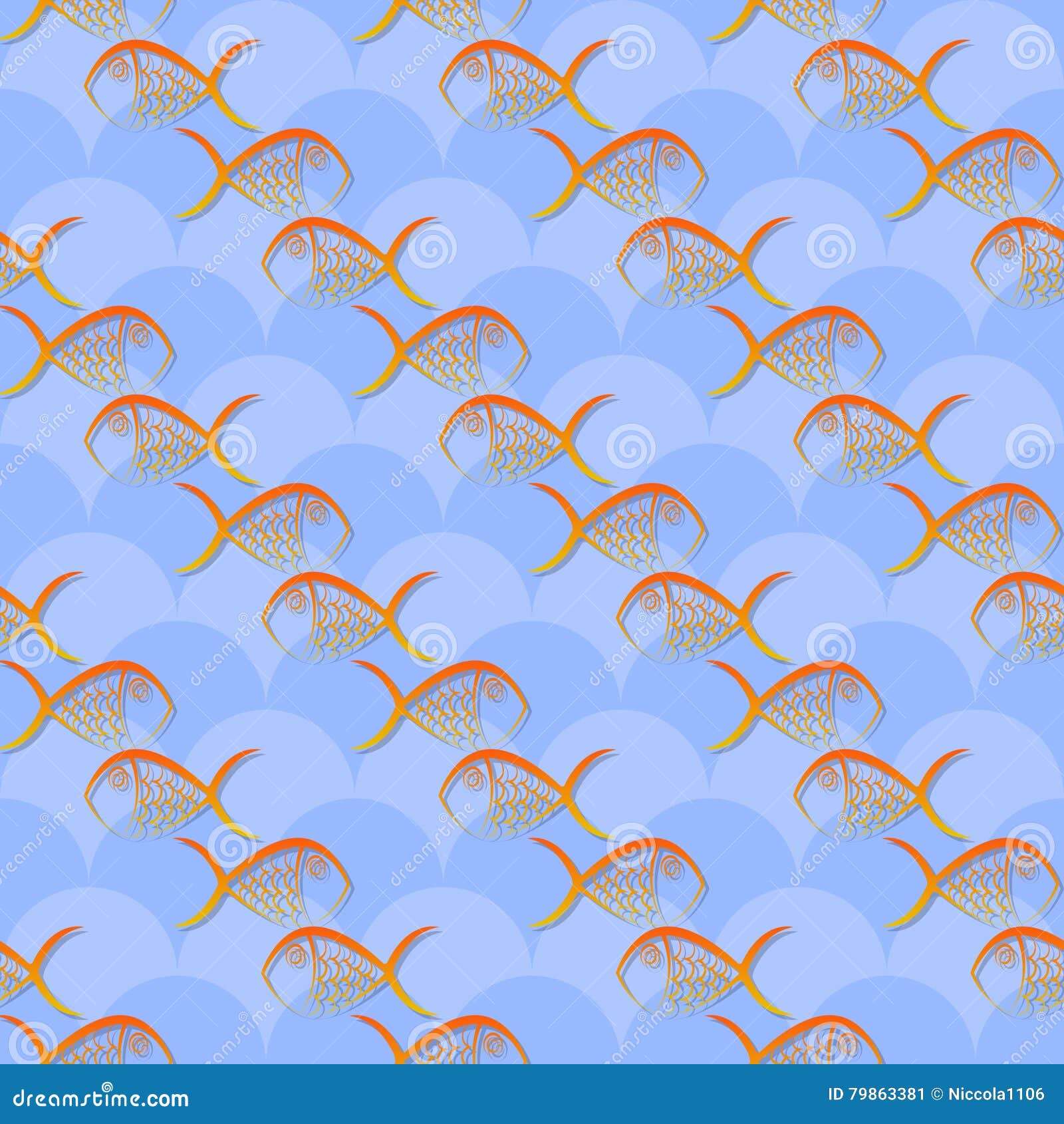 Abstract Fish Background stock vector. Illustration of orange - 79863381