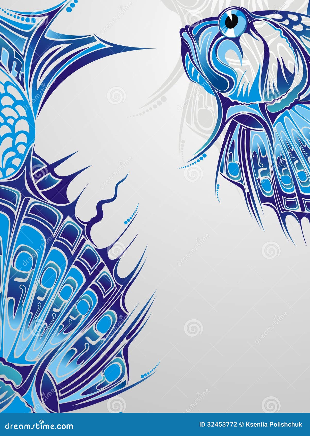 Abstract fish stock vector. Illustration of flowing, blue - 32453772