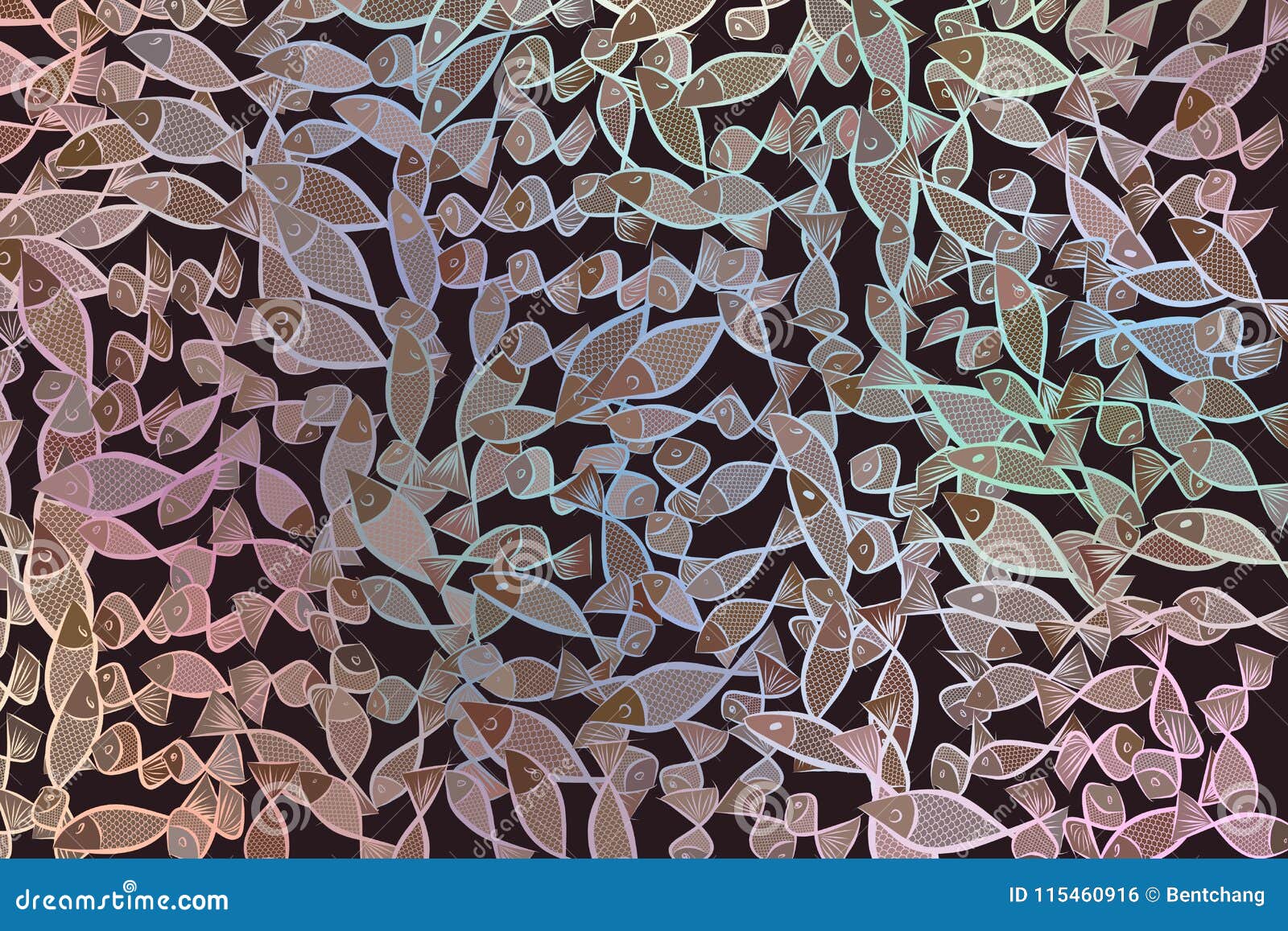 Abstract Fish Illustrations Background Pattern. Design, Drawing ...