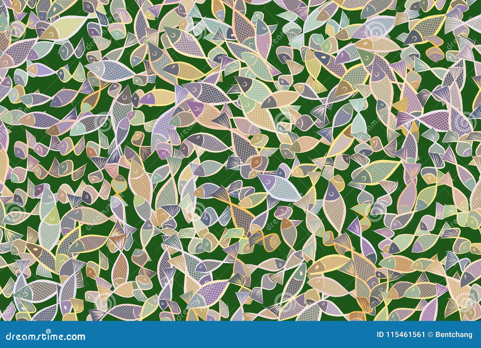 Abstract Fish Illustrations Background Pattern. Details, Sea, Concept ...