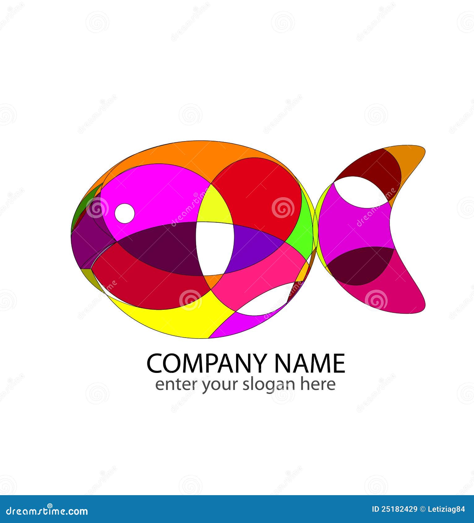 Abstract Fish Logo, Flat Design. Vector Illustration On White ...