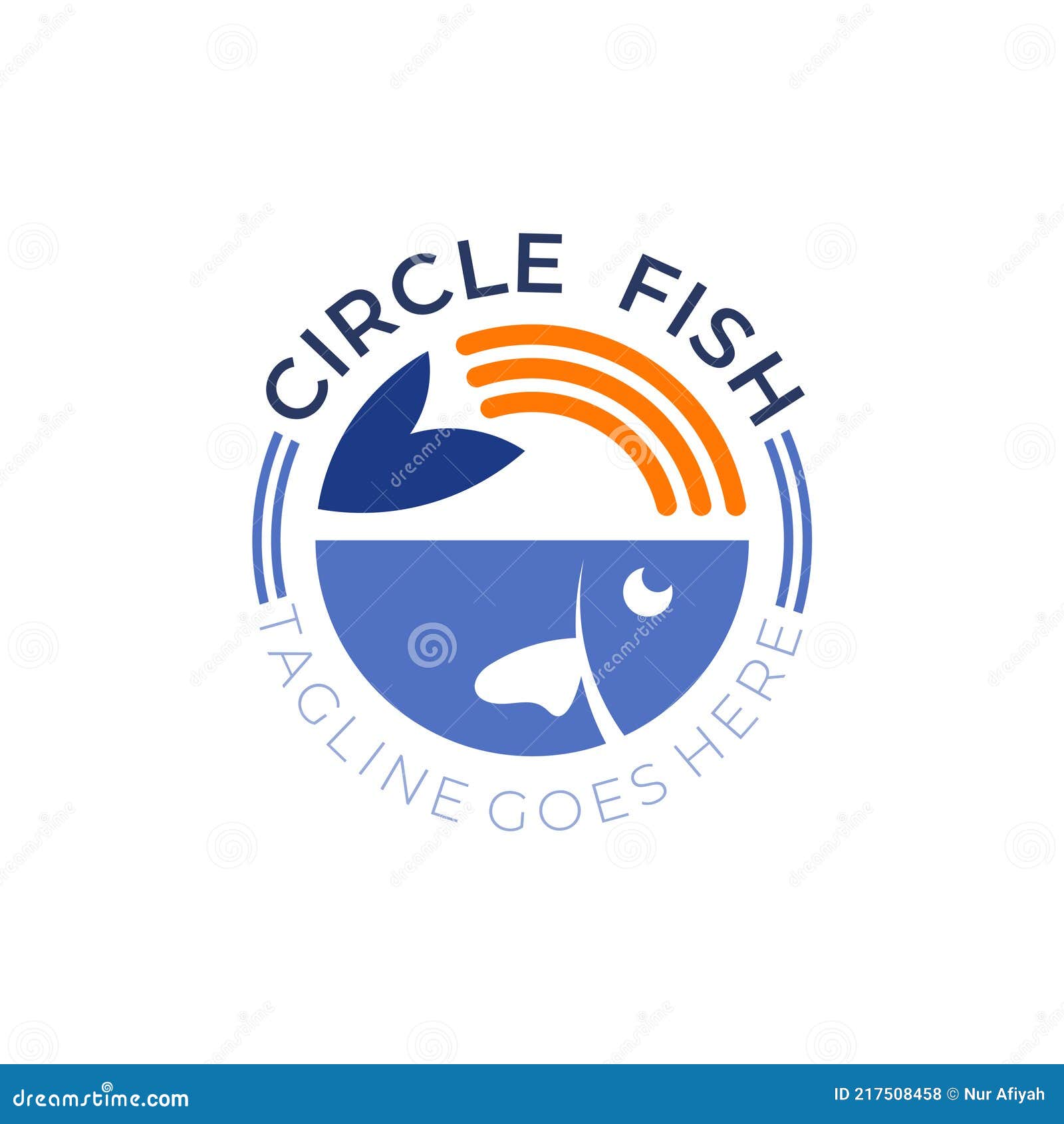 Abstract Fish Logo with Circle Design Template, Stock Vector ...