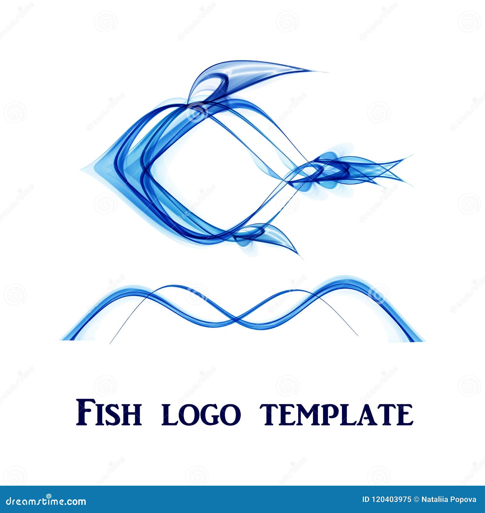 Abstract Fish Logo Template on a White Background Stock Vector ...