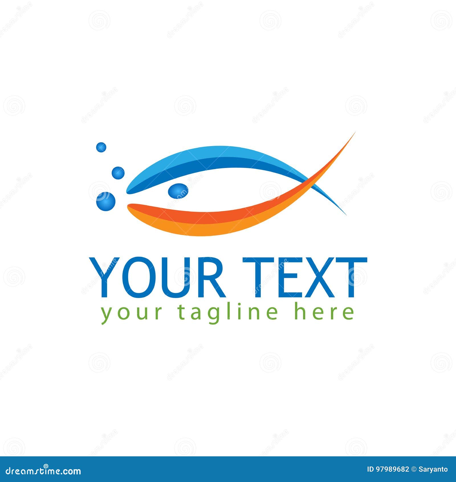 Abstract Fish Logo. Vector Fish with Blue and Orange Color Stock Vector ...