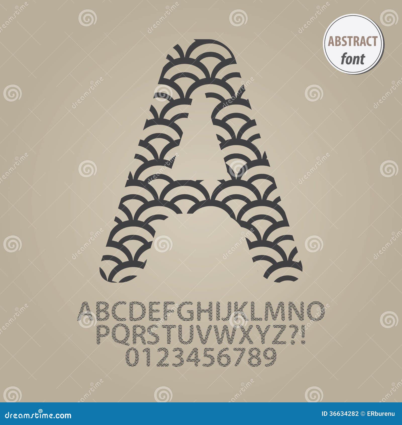 Abstract Fish Scale Alphabet and Digit Vector Stock Vector ...