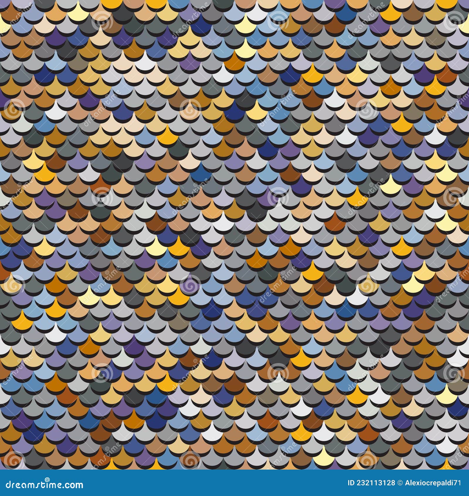 Geometric Abstract Fish Scales Pattern. Seamless Patten. Vector Image ...