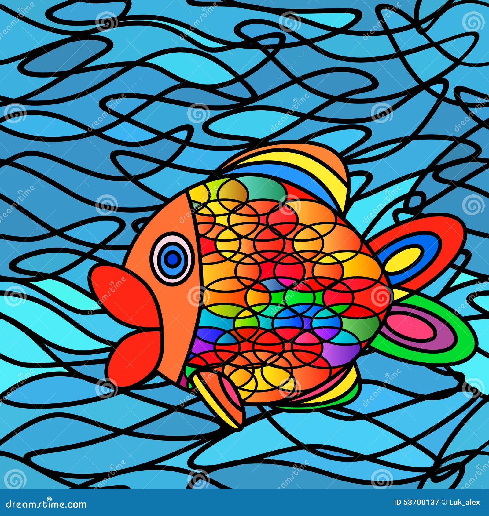 Abstract Fish Seamless Pattern. Stock Vector - Illustration of repeat ...